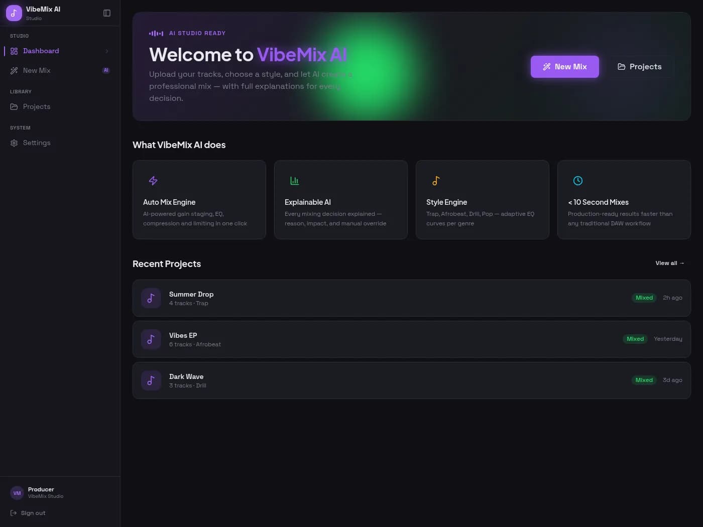 VibeMix AI Studio