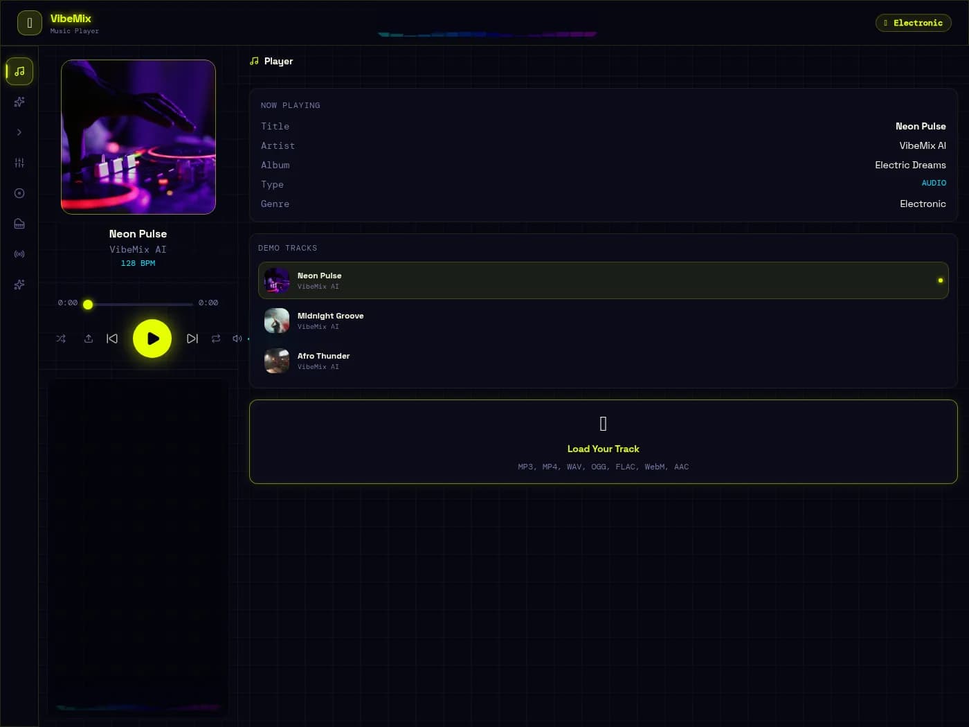 VibeMix Music Player