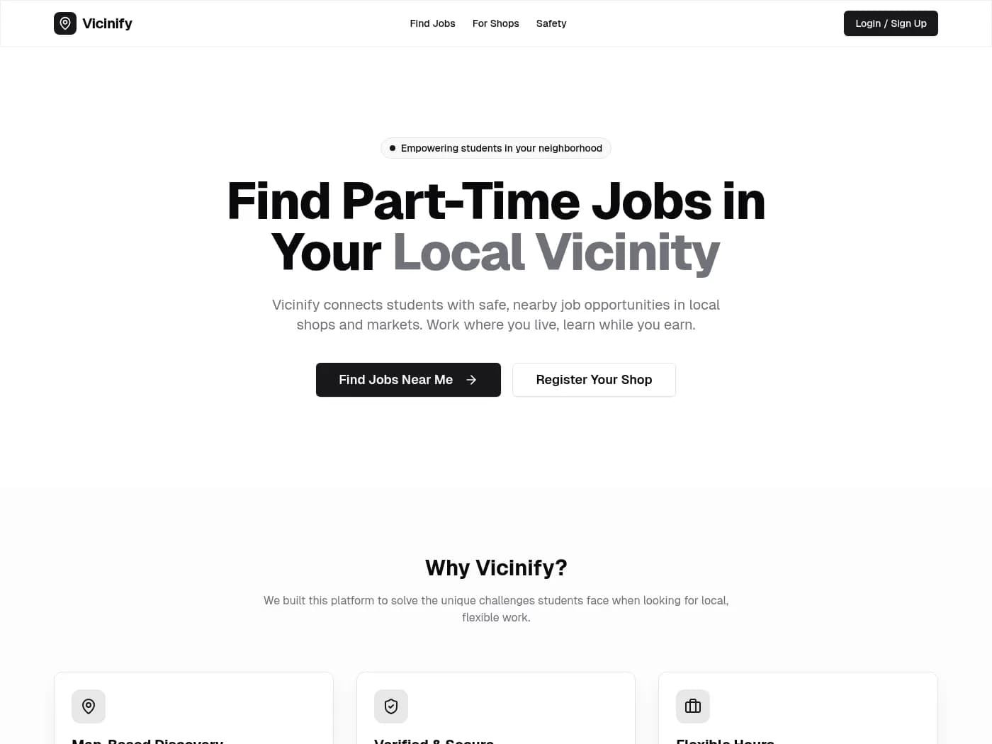 Vicinify Jobs Finder