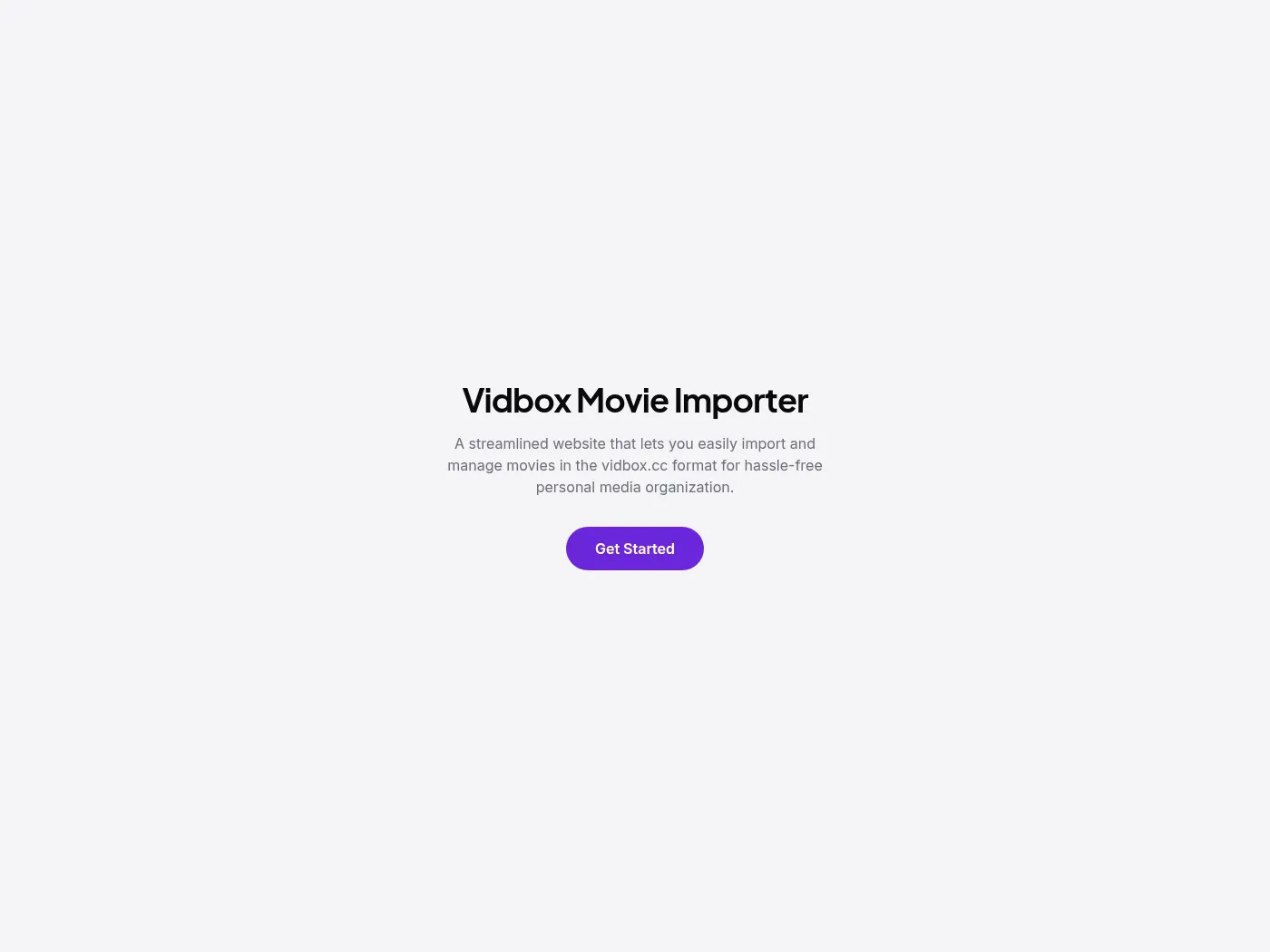 Vidbox Movie Importer