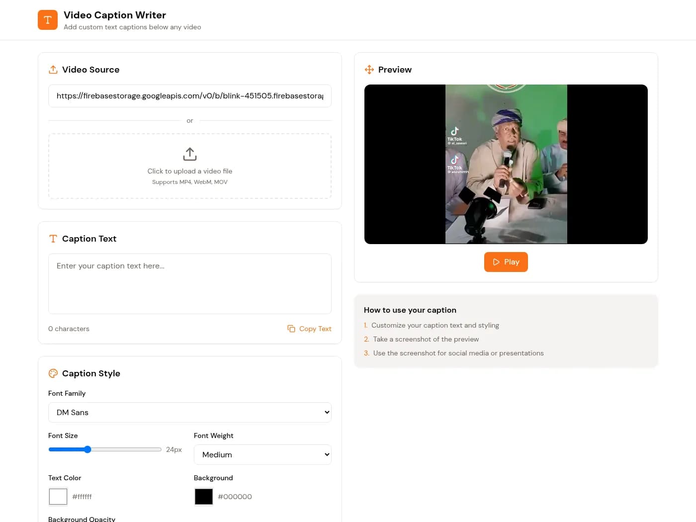 Video Caption Writer