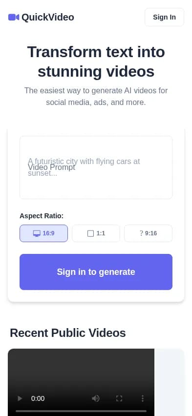 QuickVideo Generator