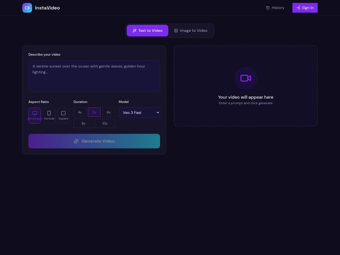 InstaVideo Generator