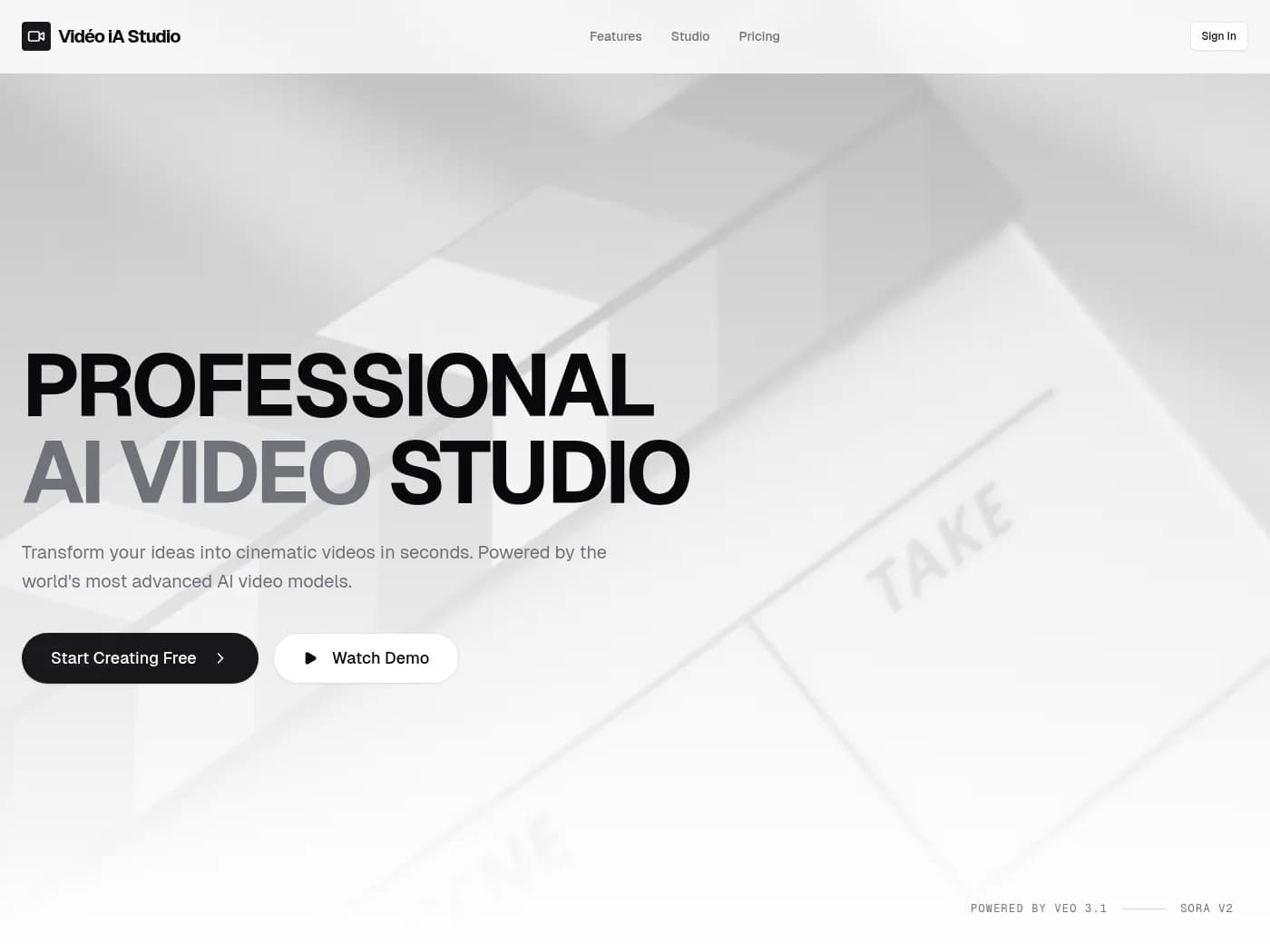 Vidéo iA Studio