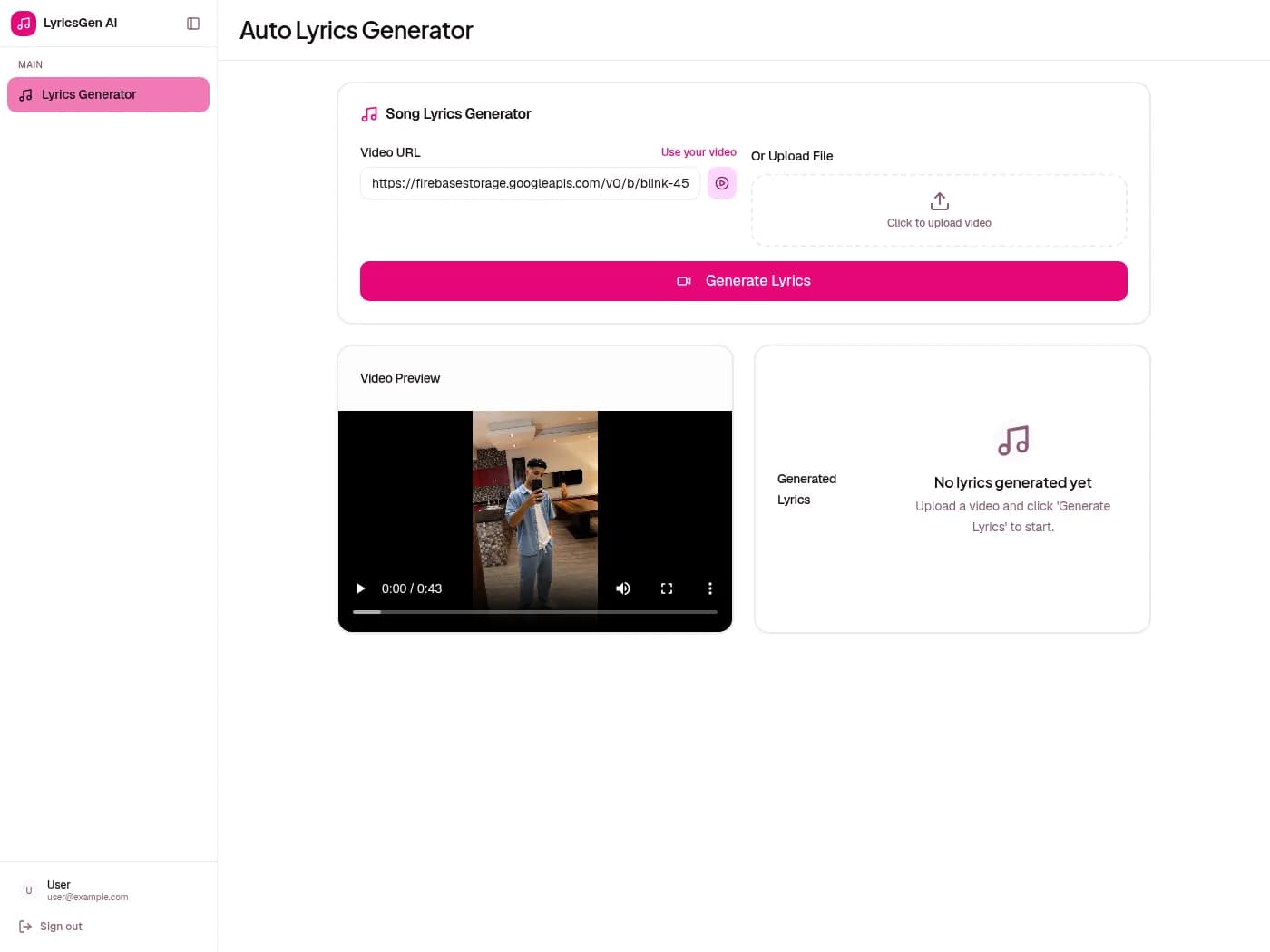 Auto Song Lyrics Generator