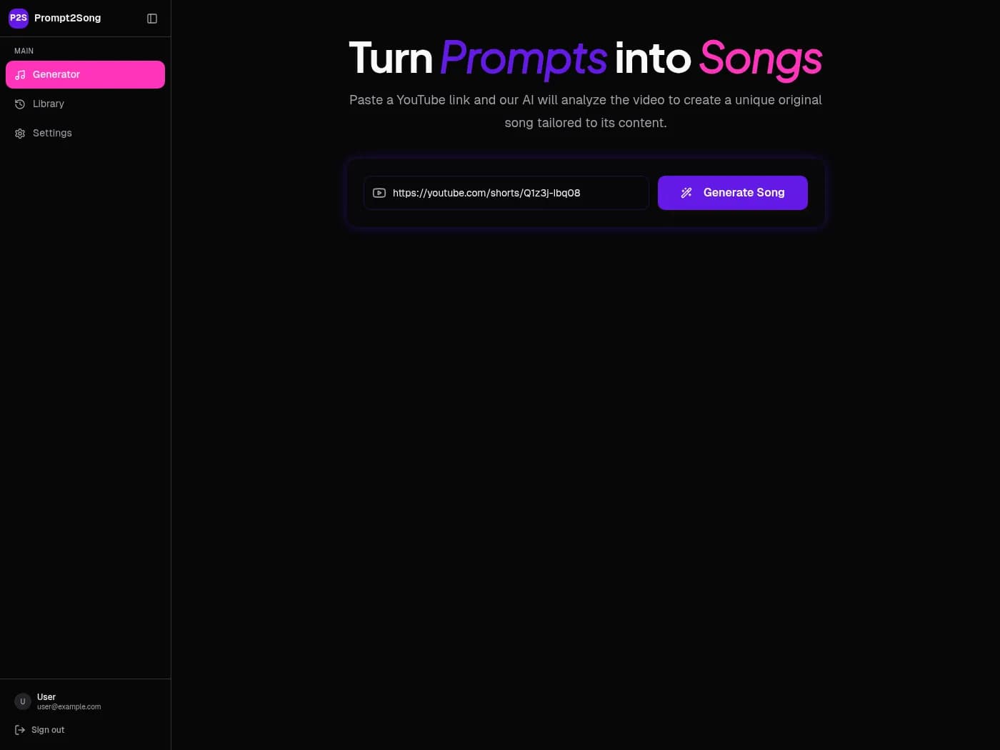 Prompt2Song Generator