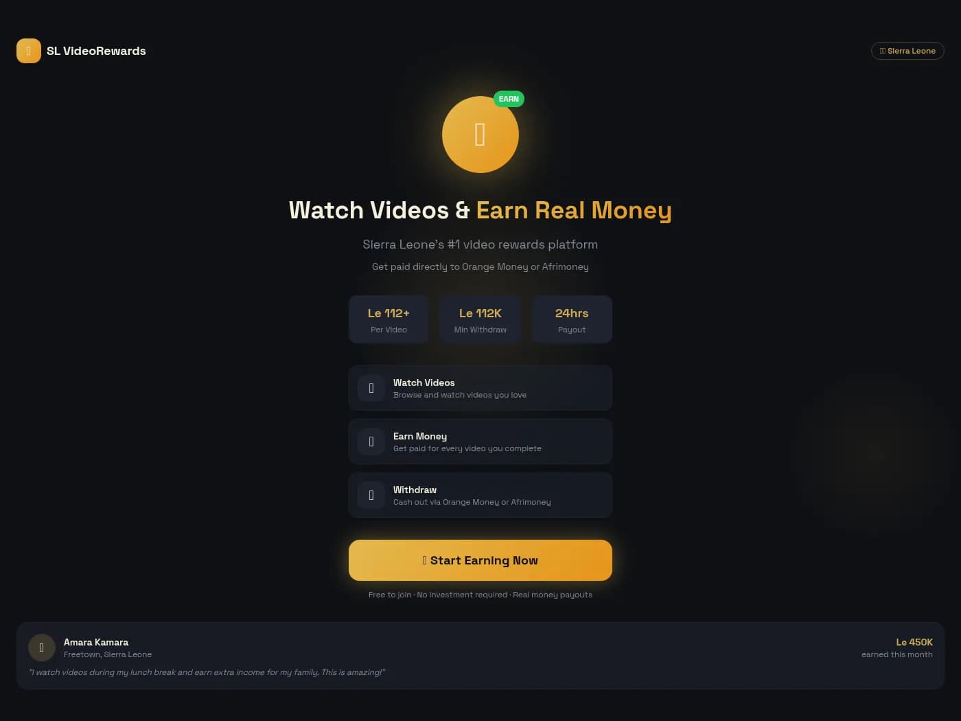 Sierra Leone Video Rewards