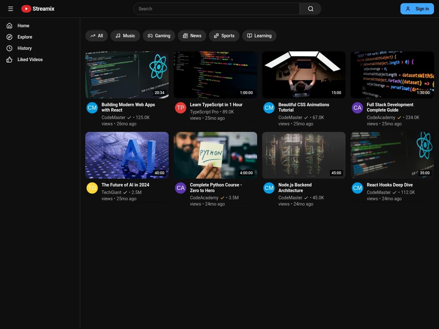 Streamix Video Platform