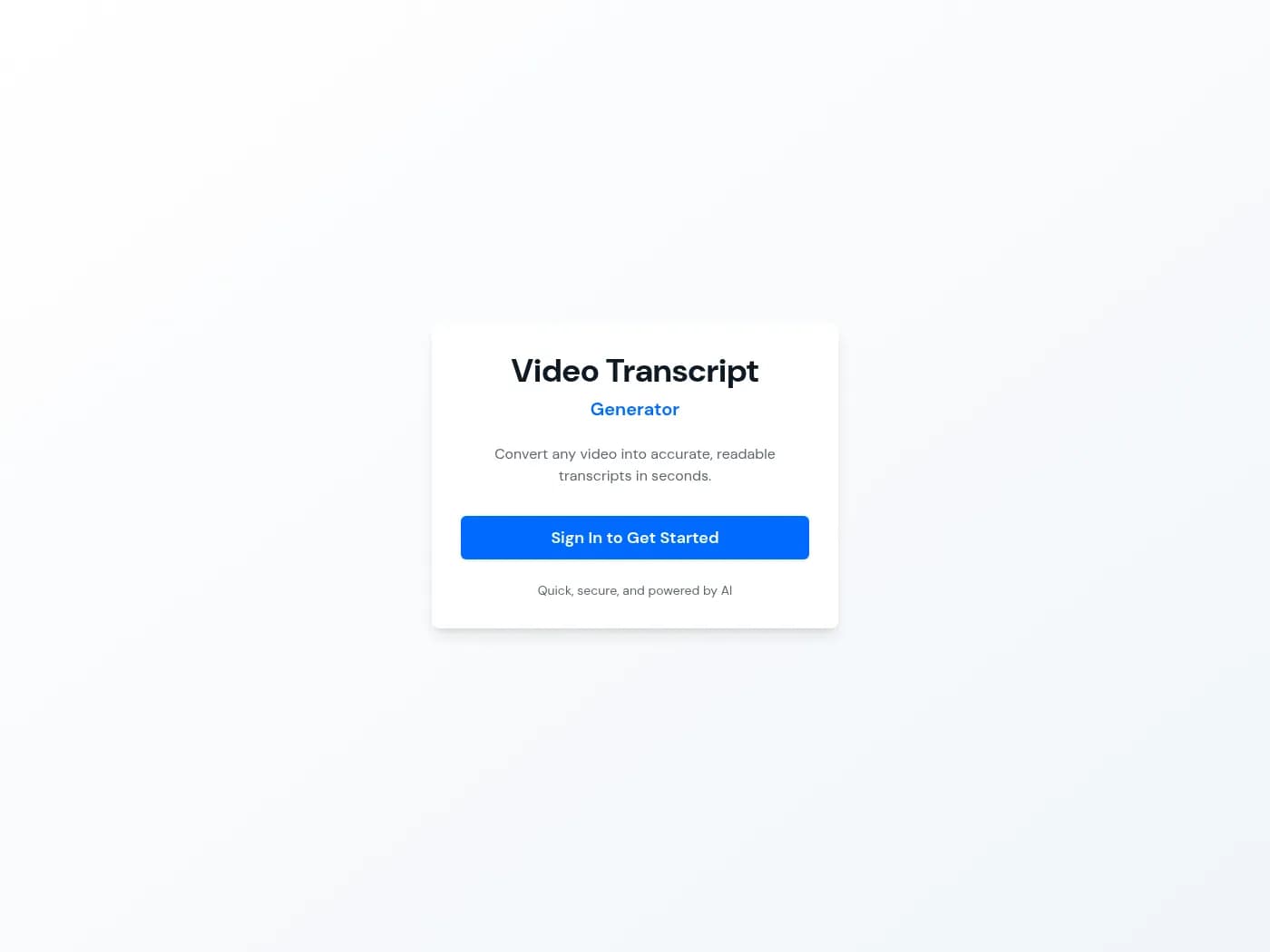 Video Transcript Generator