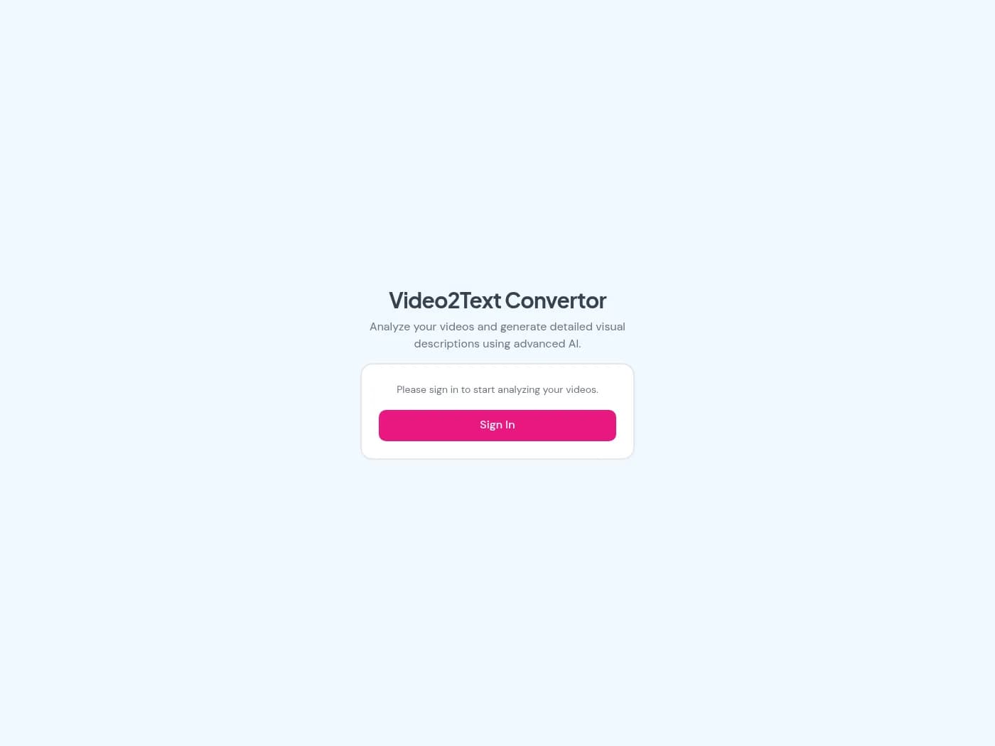 Video2Text Convertor