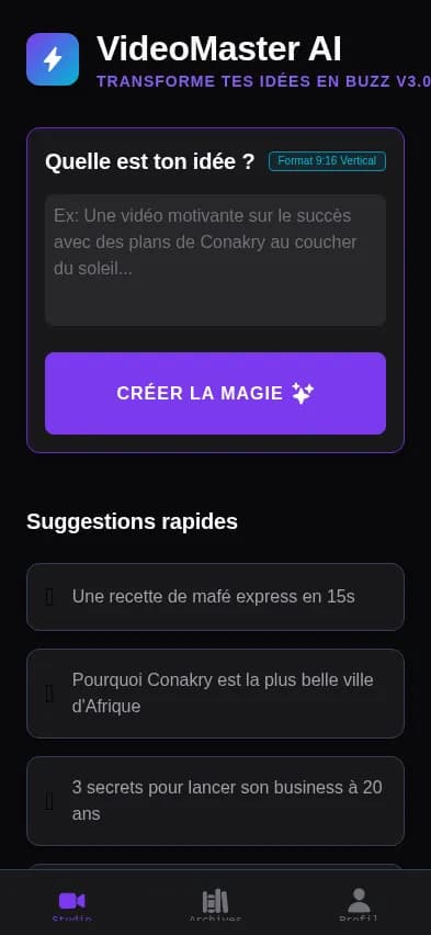 VideoMaster AI Générateur
