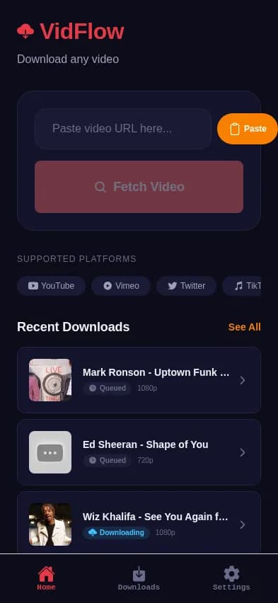 VidFlow Downloader