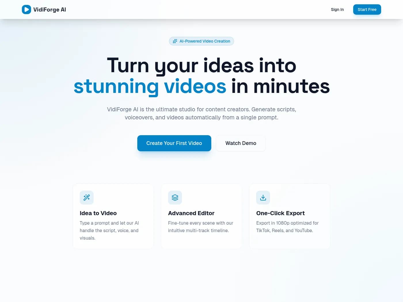 VidiForge AI Studio