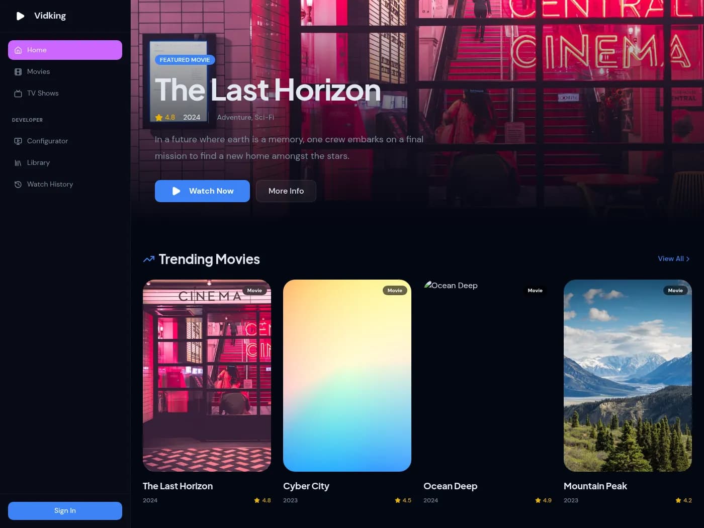 Vidking Player Configurator