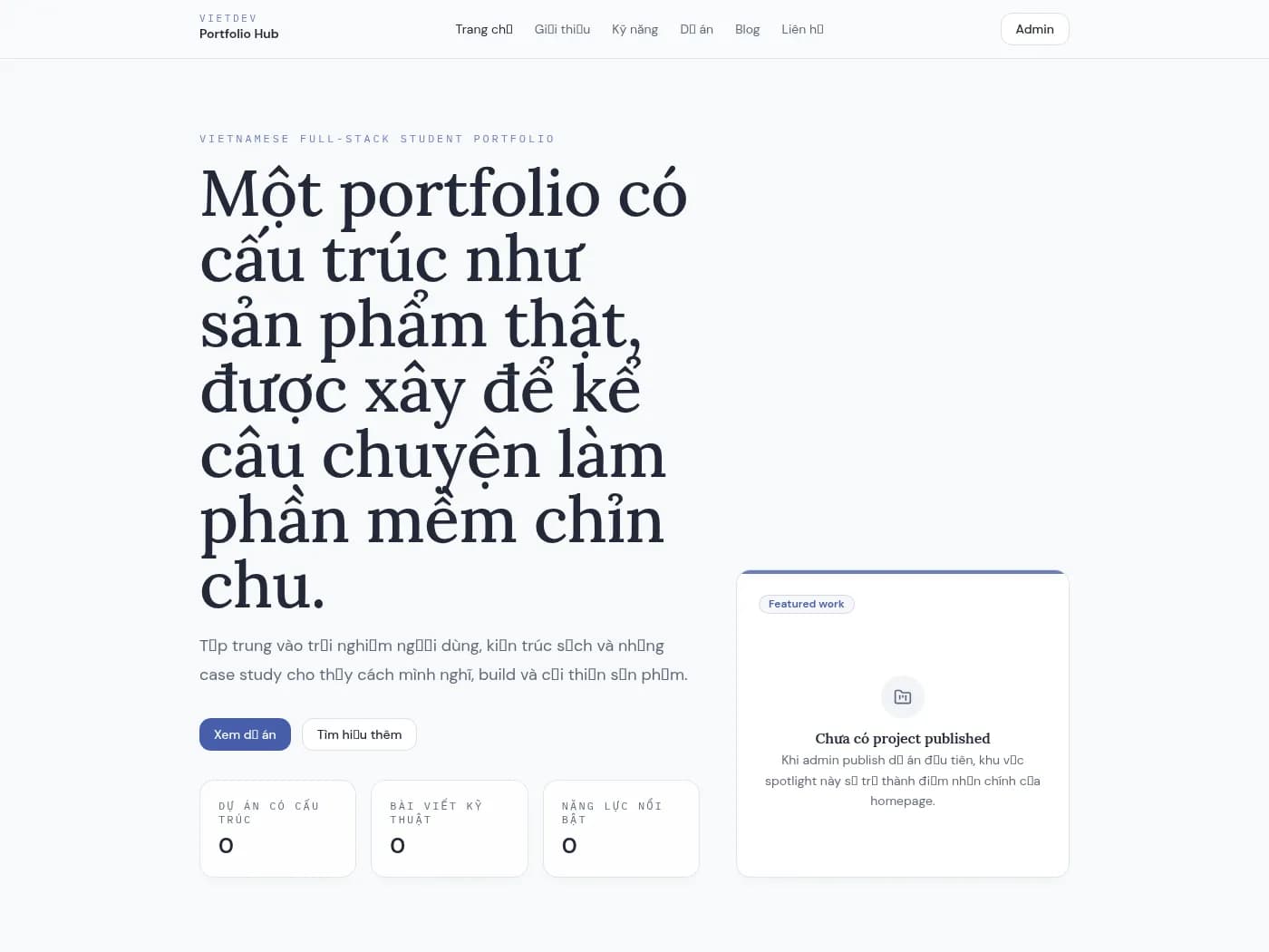 VietDev Portfolio Hub