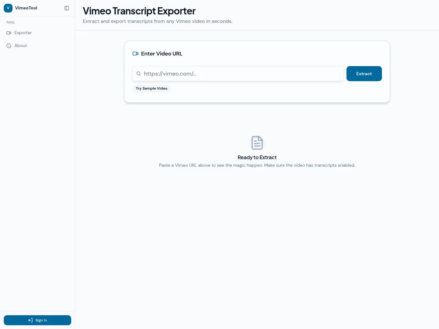 Vimeo Transcript Exporter