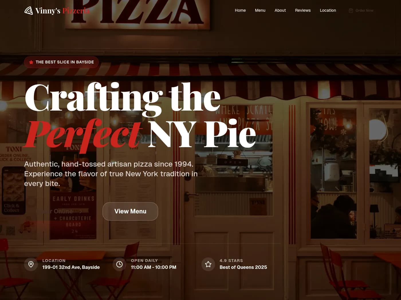 Vinny's Pizzeria Website