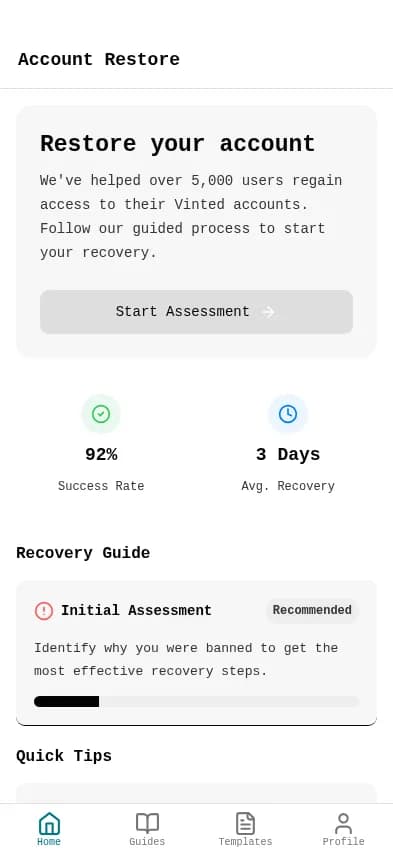 Vinted Account Restore