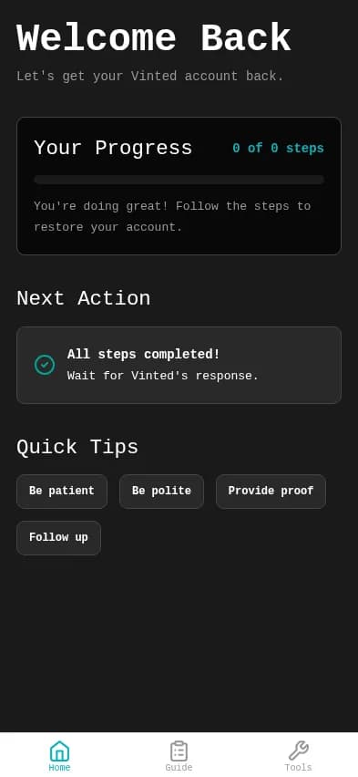 Vinted Account Restore