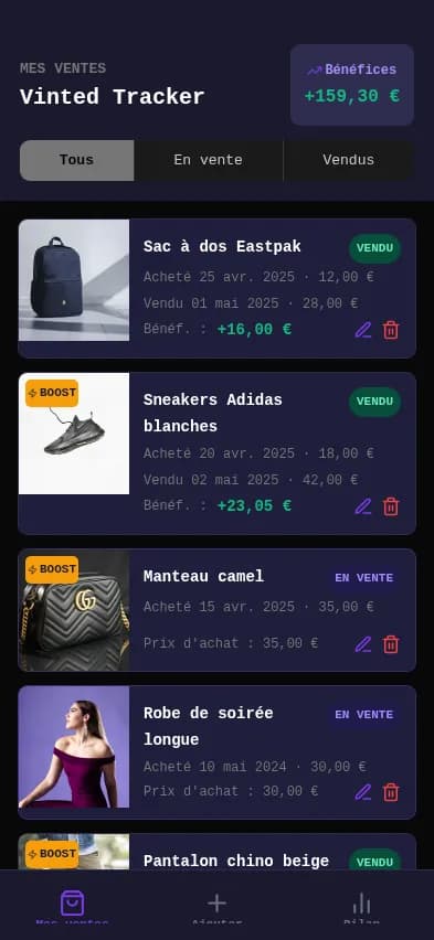 Vinted Sales Tracker