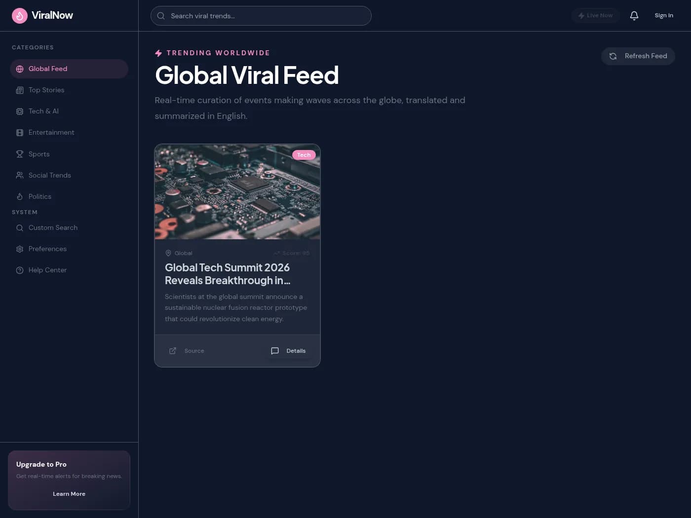 ViralNow Web App