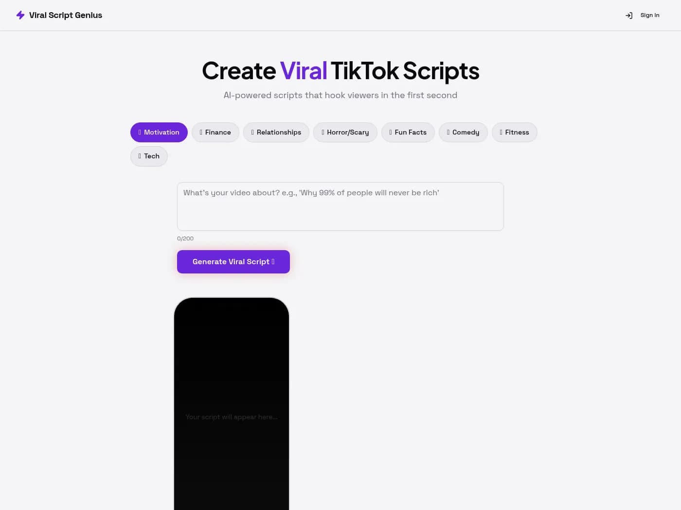 Viral Script Genius