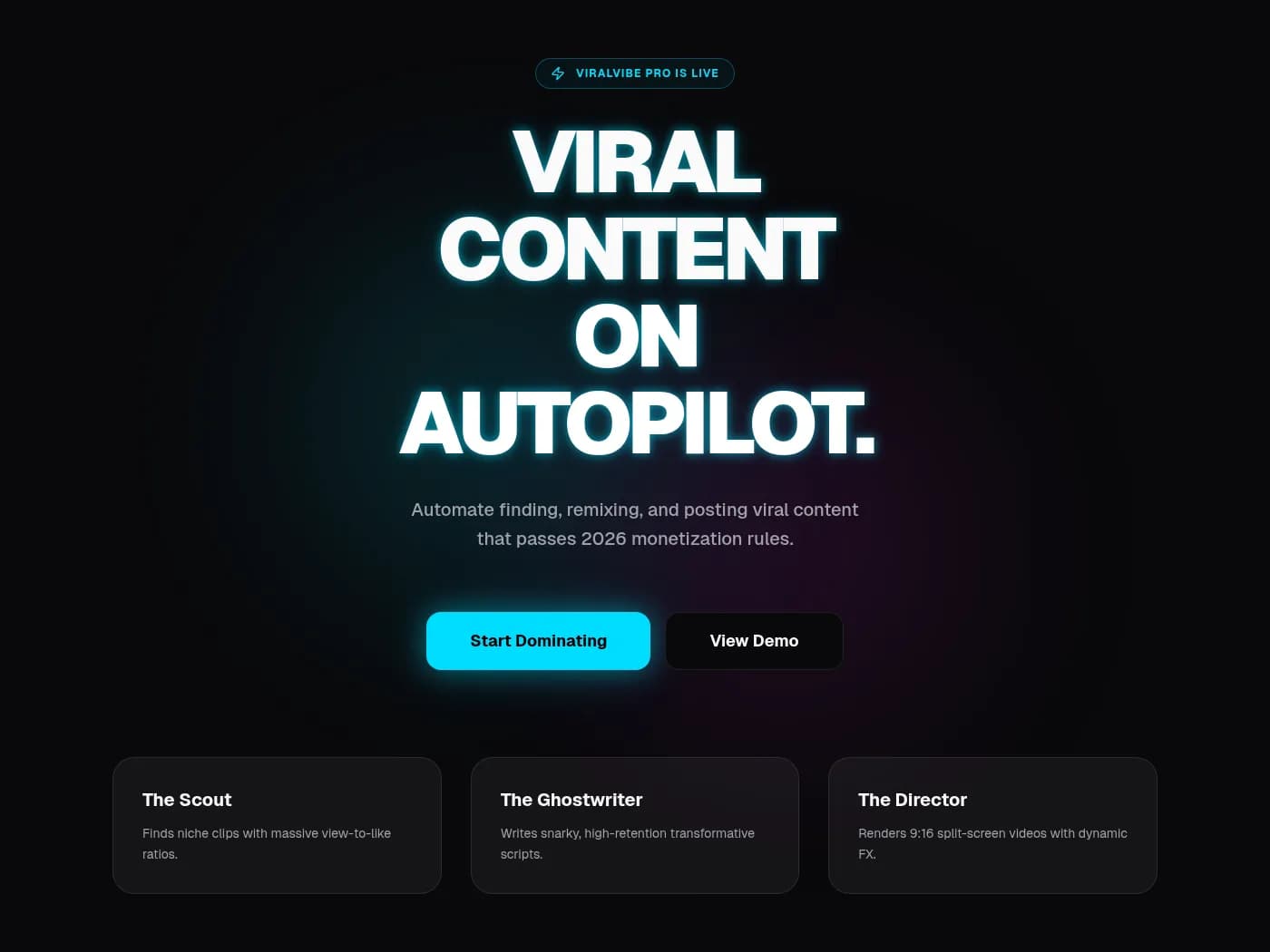 ViralVibe Pro Dashboard