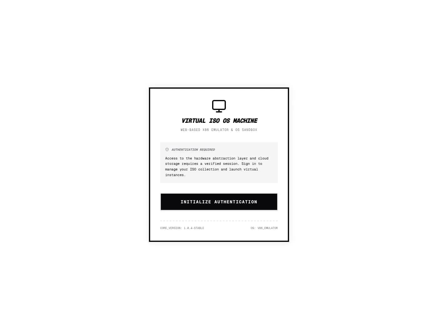 Virtual ISO OS Machine