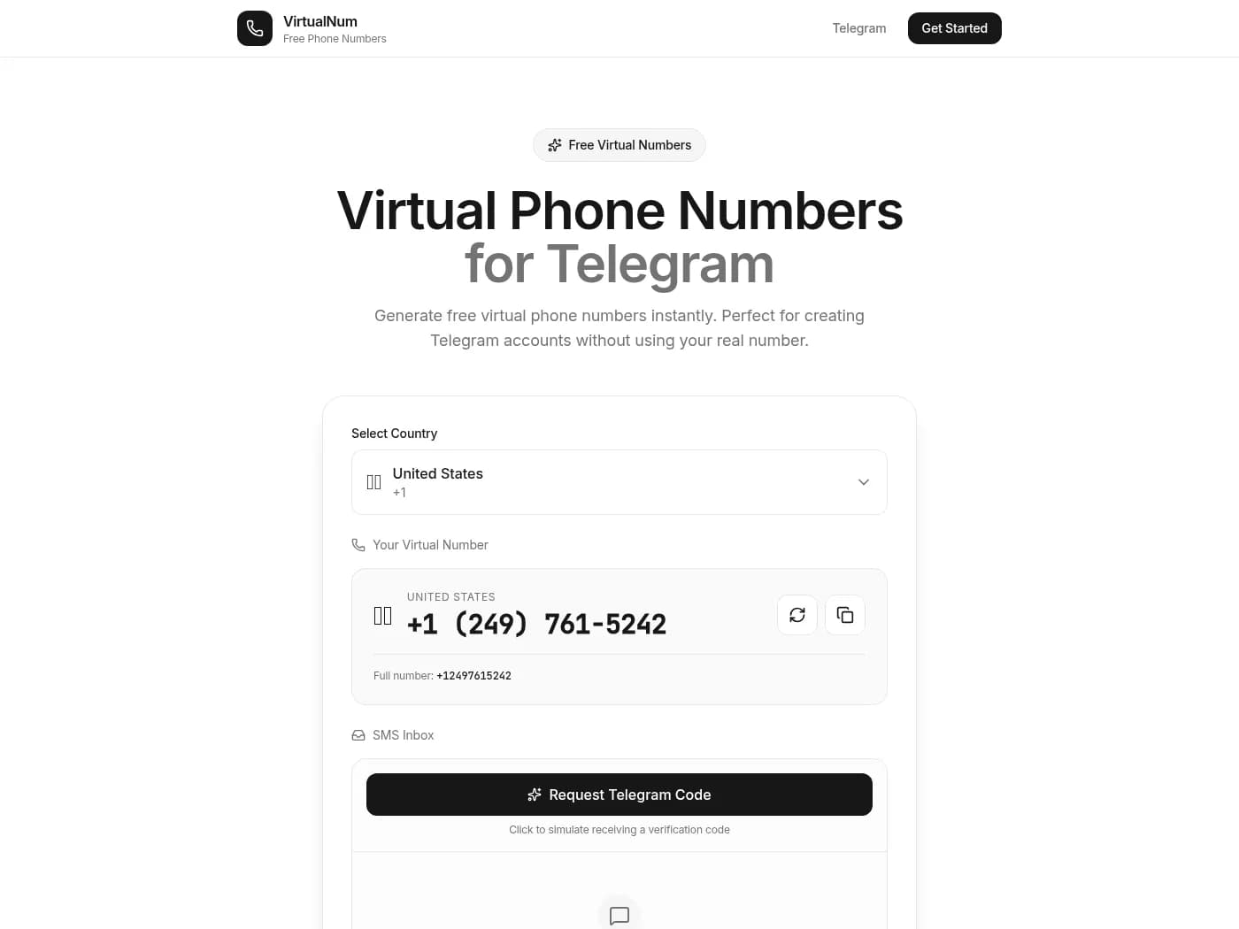 Virtual Number Generator