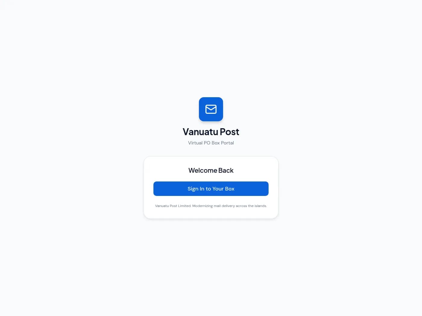 VANUATU POST LTD Virtual PO Box Portal