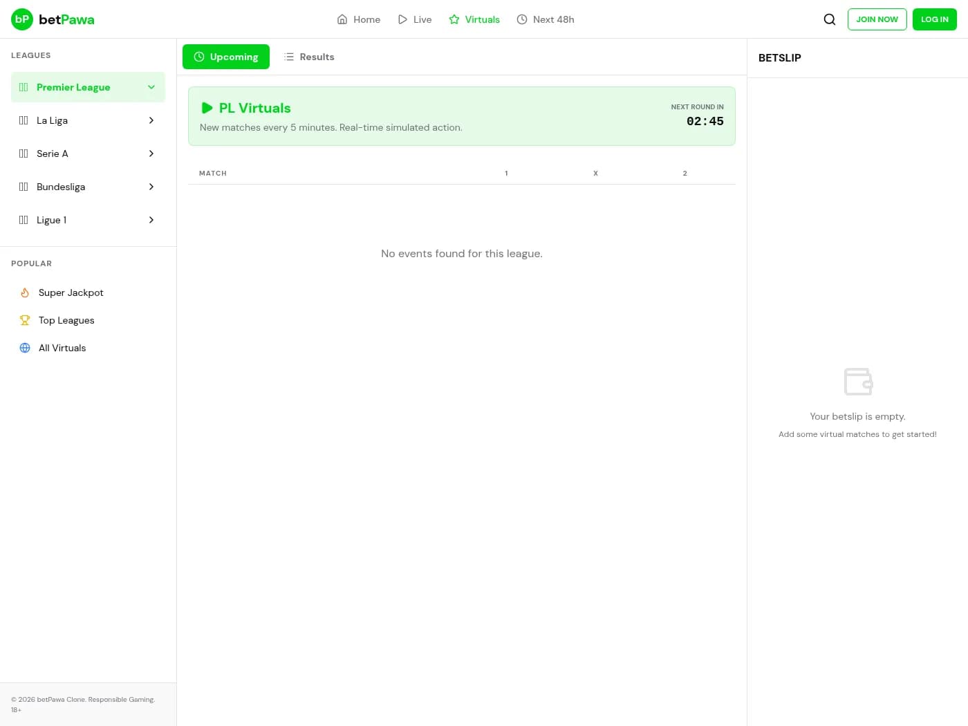 Virtual Sports Clone