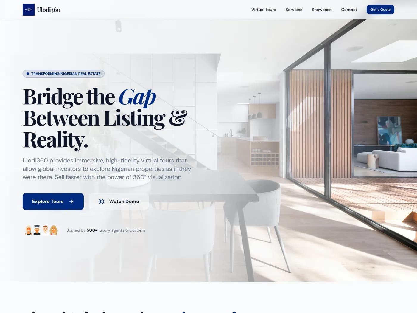 Virtual Tour Landing
