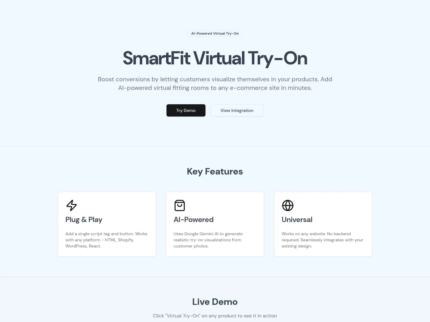 SmartFit Virtual Try-On