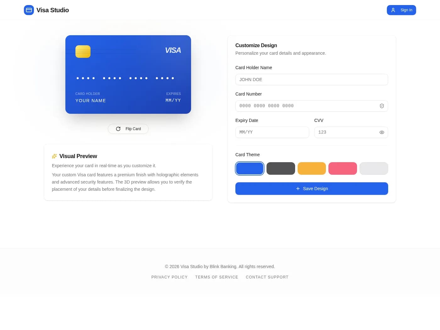 Visa Card Creator