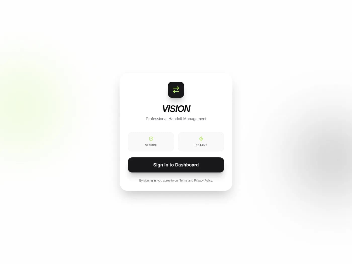 Vision Handoff Webapp