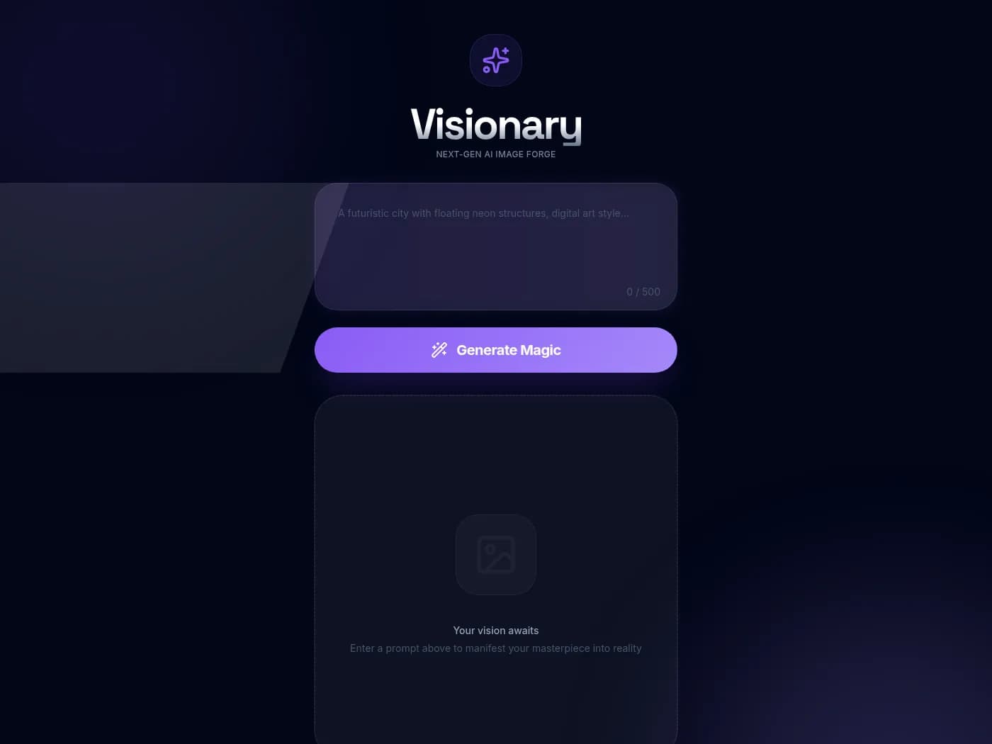 Visionary AI Image App