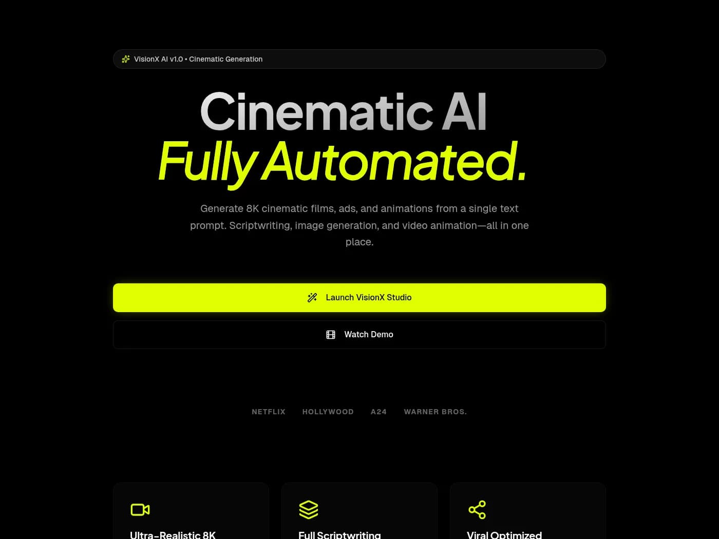 VisionX Cinematic AI