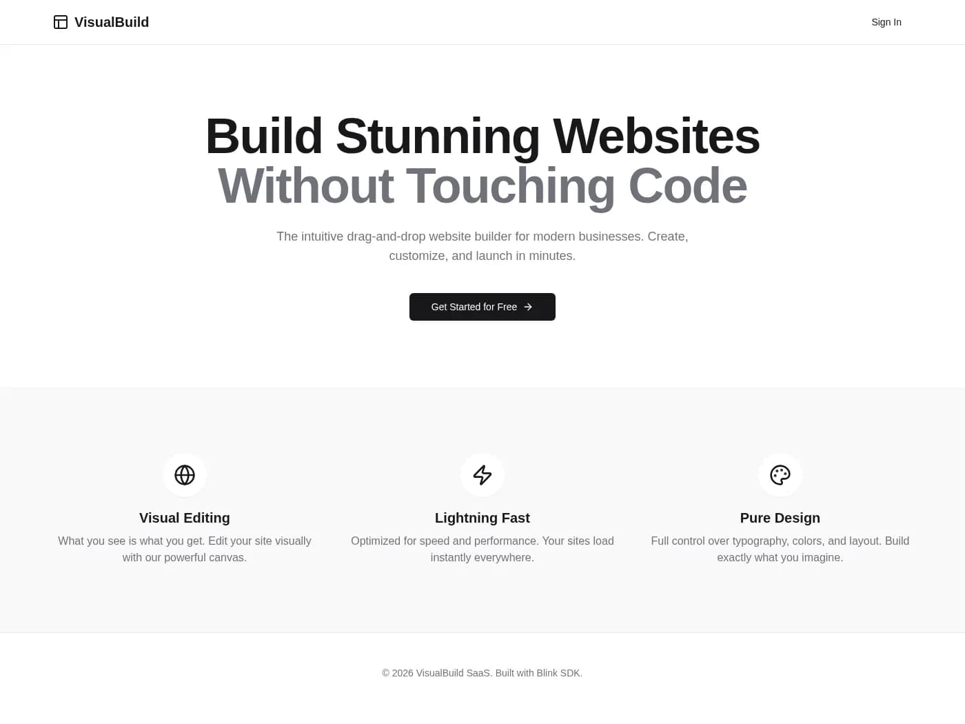 Visual Website Builder SaaS