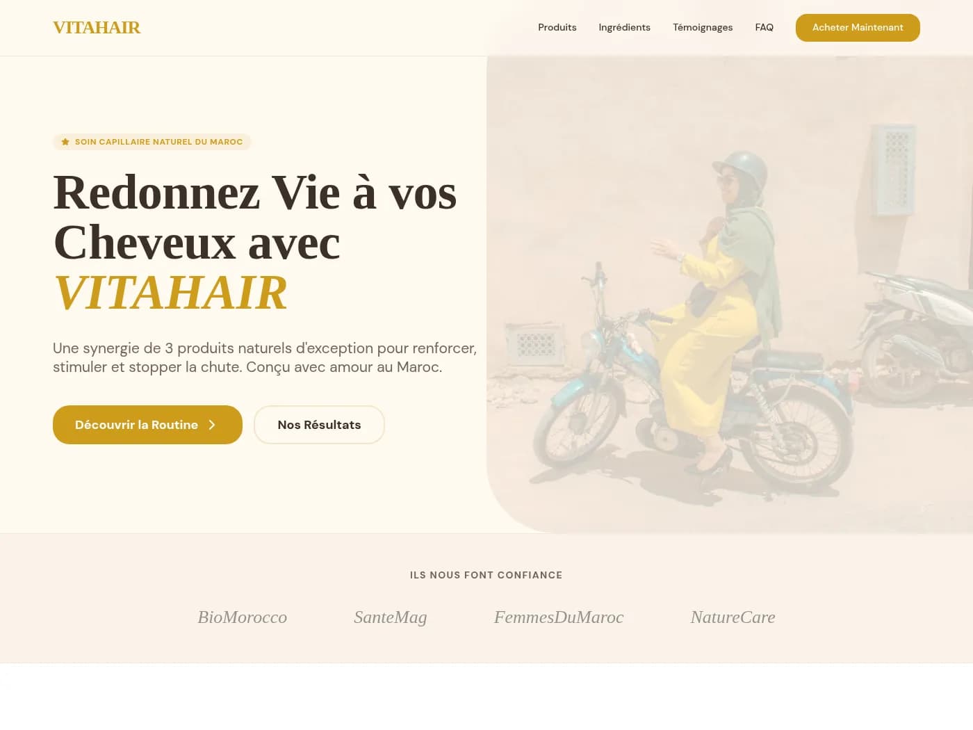 VITAHAIR Landing Page
