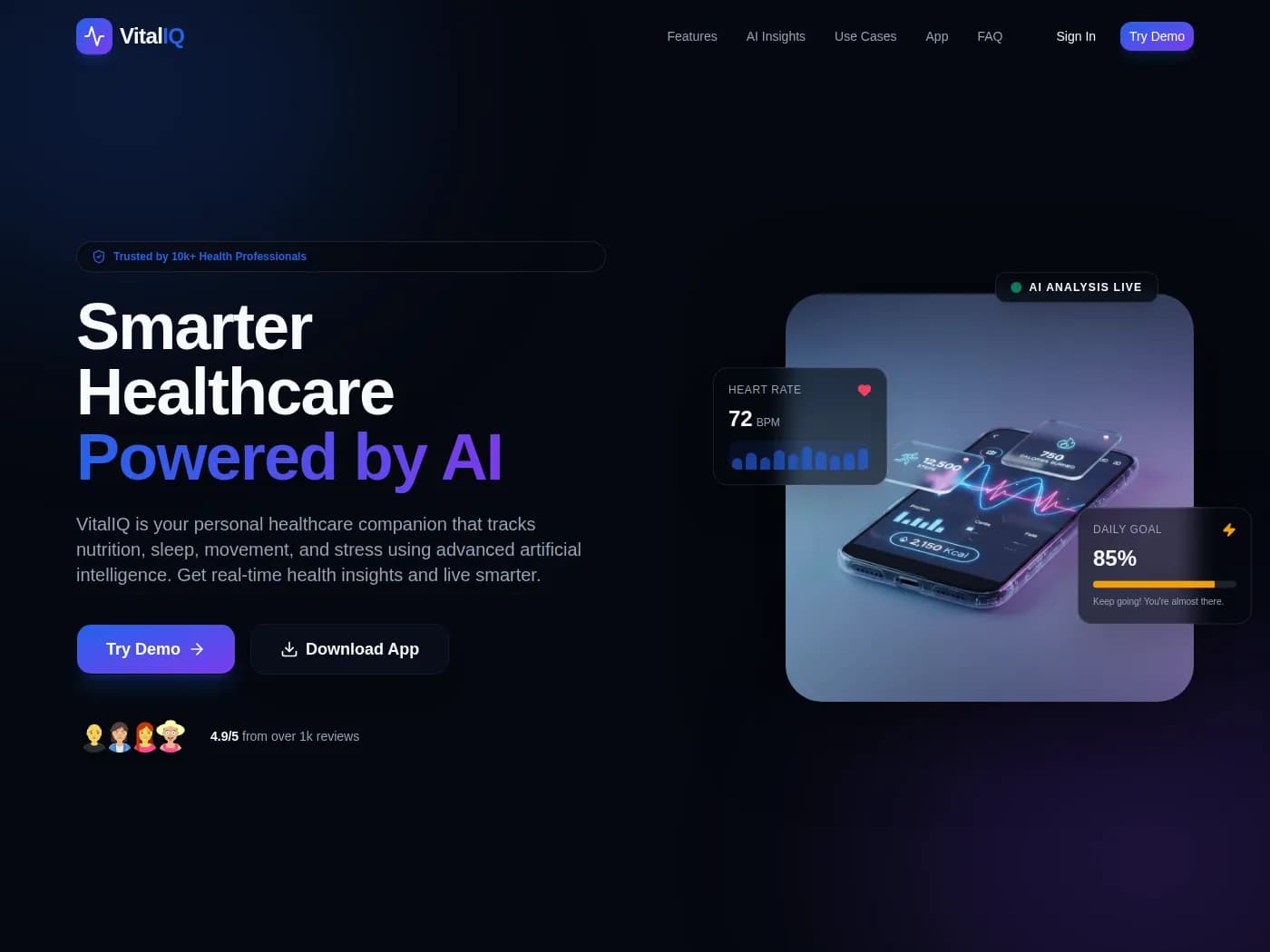 VitalIQ Health Landing
