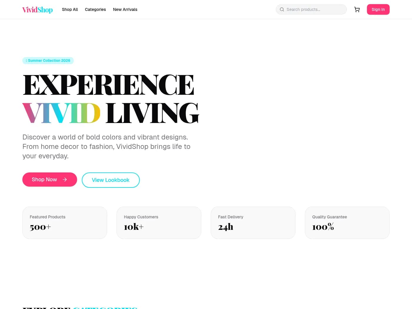 VividShop E-Commerce