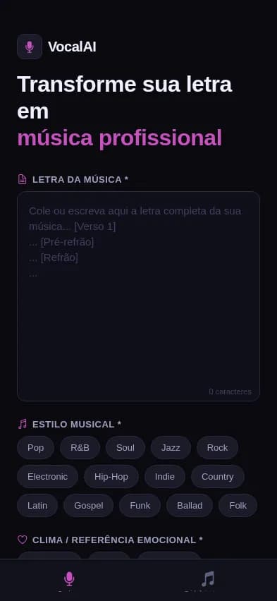 VocalAI Music Creator