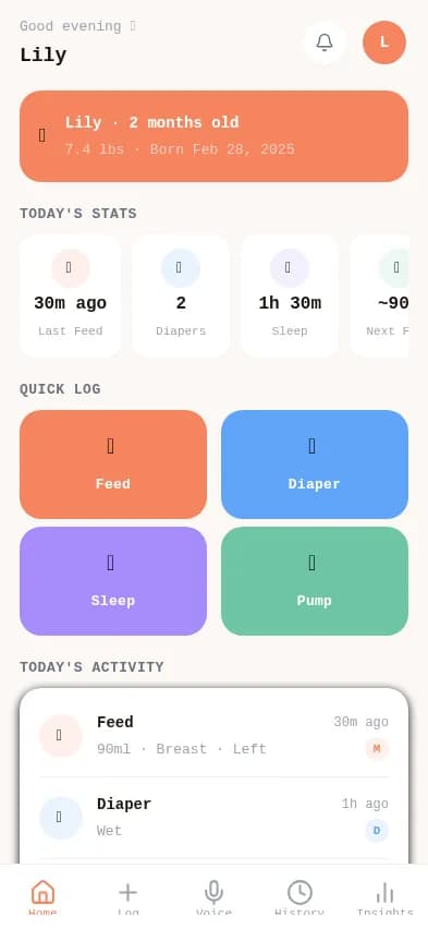 Voice-Enabled Baby Tracker