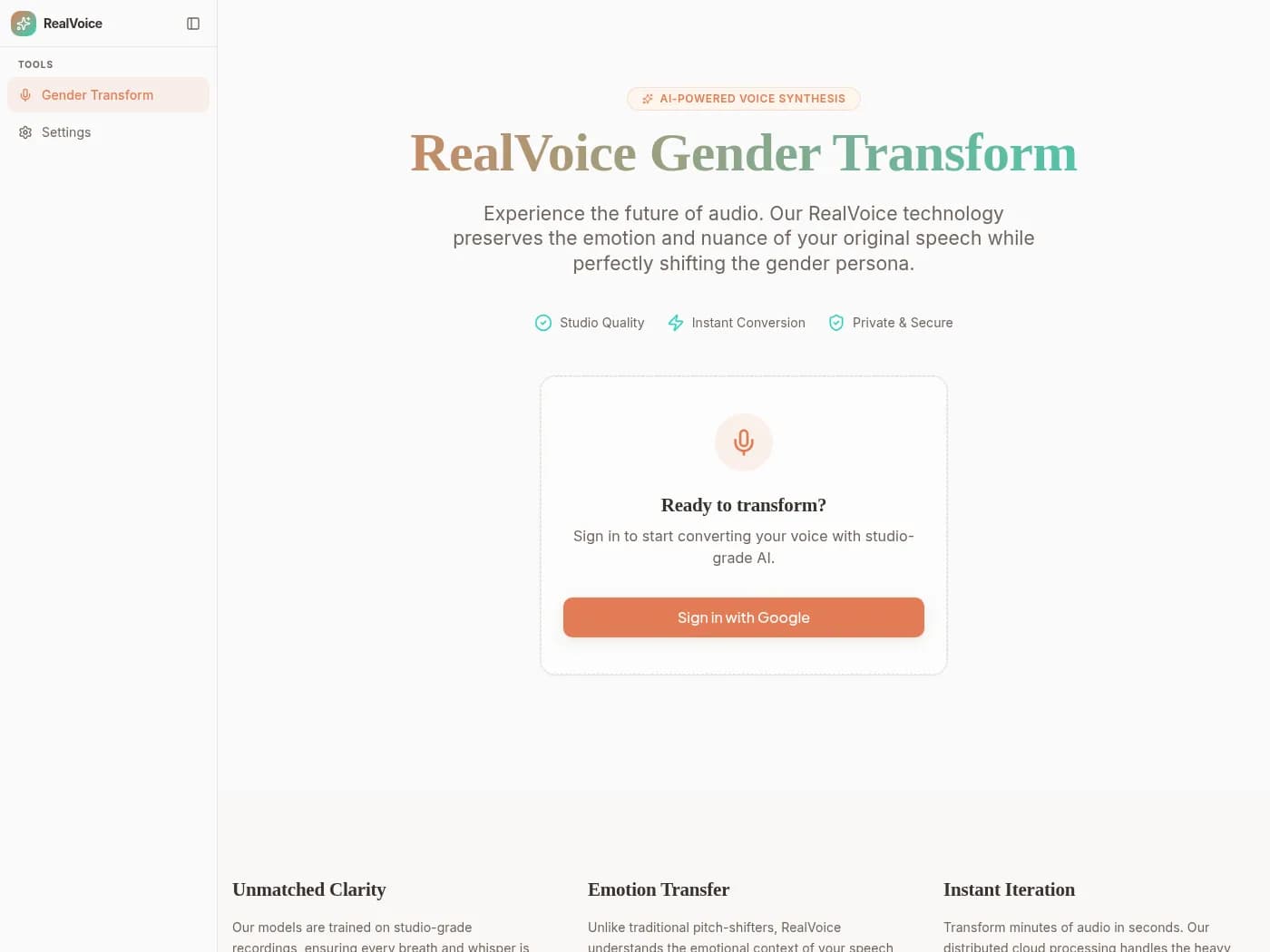 RealVoice Gender Transform