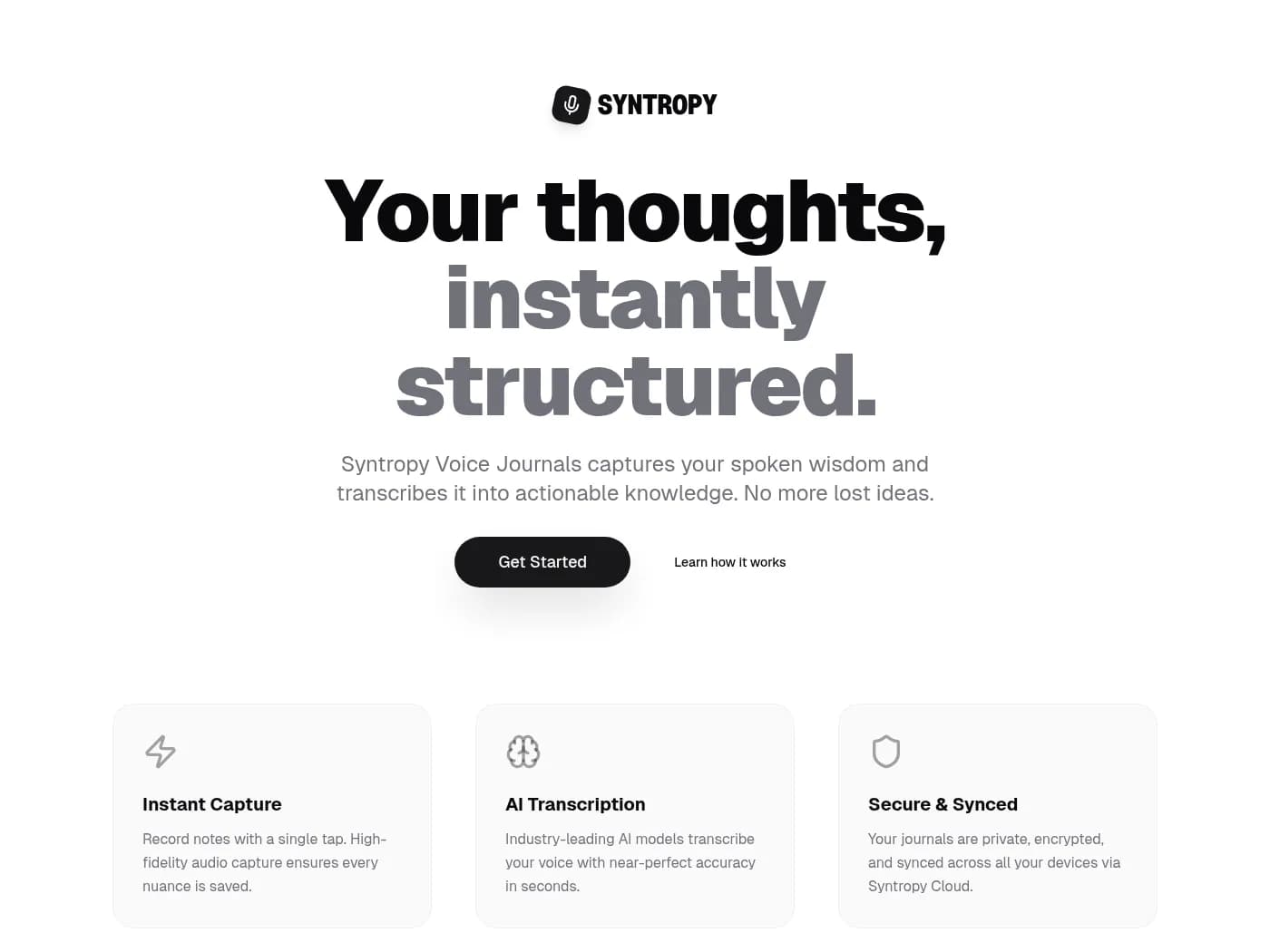 Syntropy Voice Journals