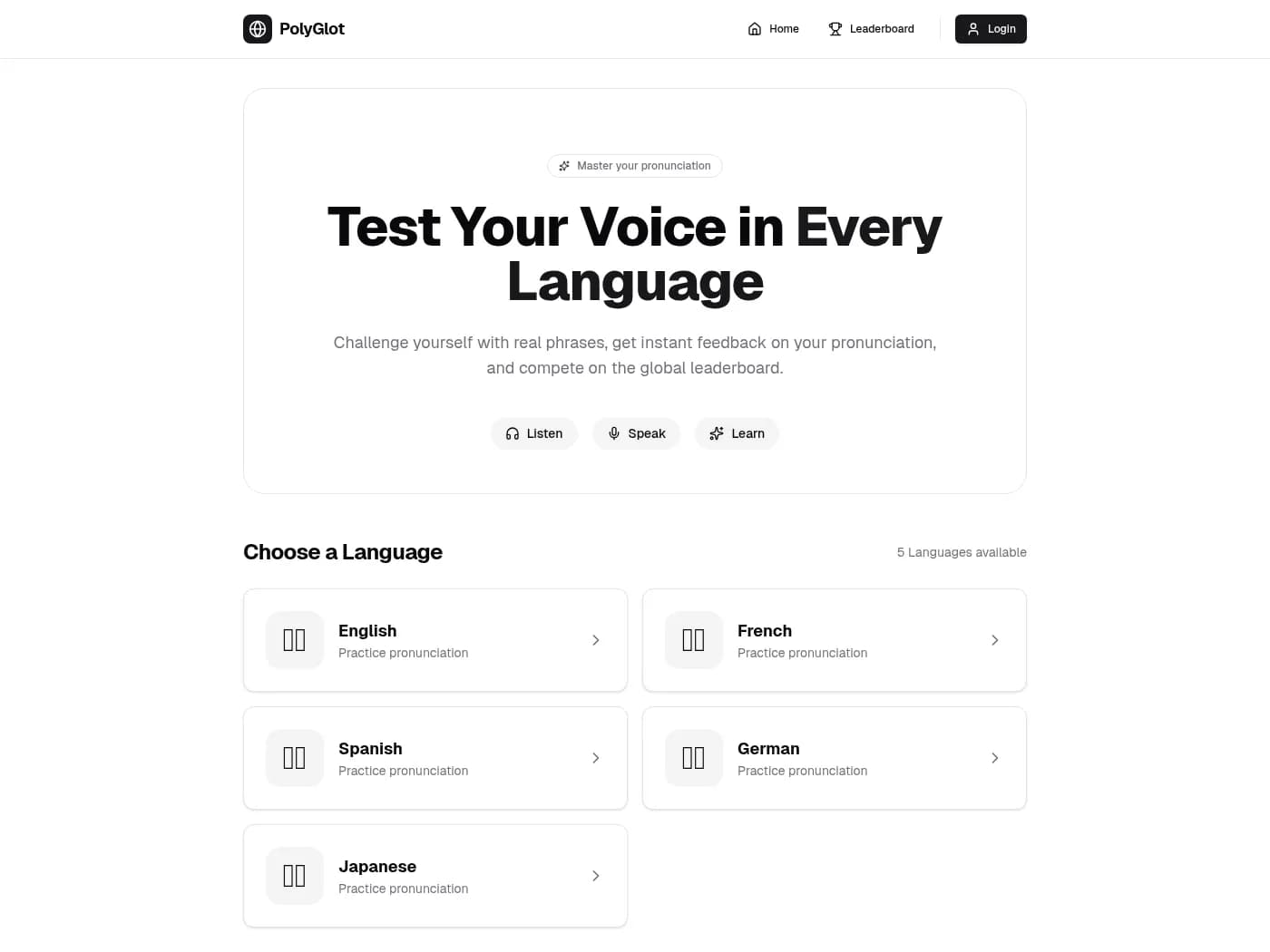 PolyGlot Voice Game