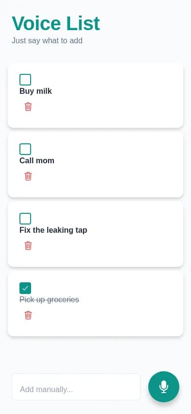 Voice List App
