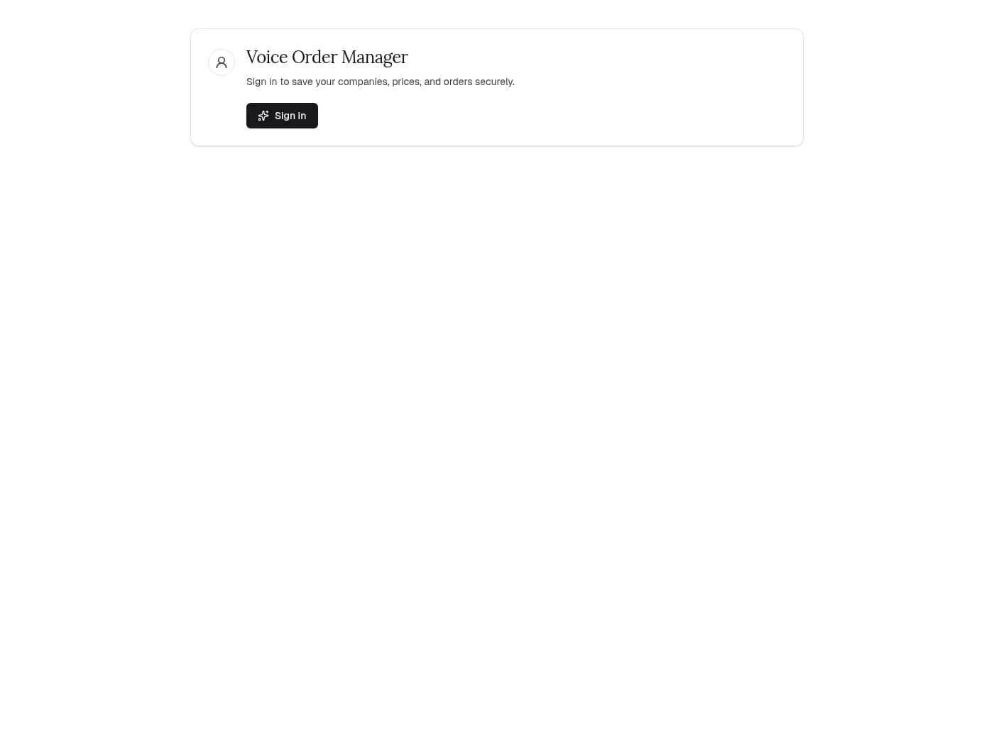 Voice Order Manager