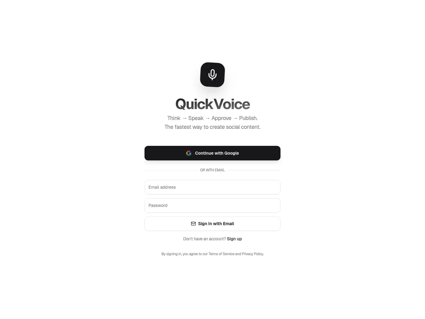 QuickVoice Social Creator