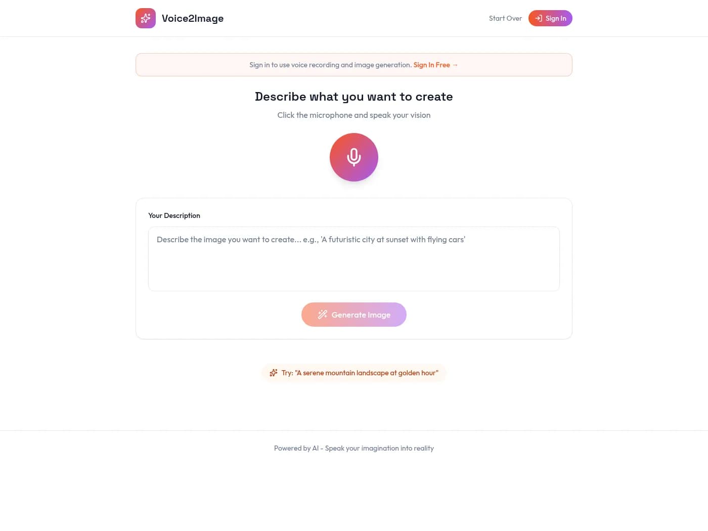 Voice2Image Creator